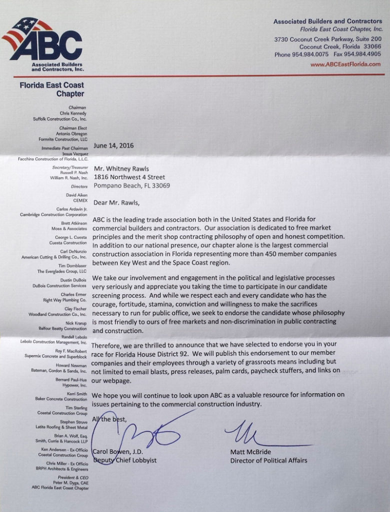 ABC Supports Whitney Rawls | Whitney Rawls for State Representative